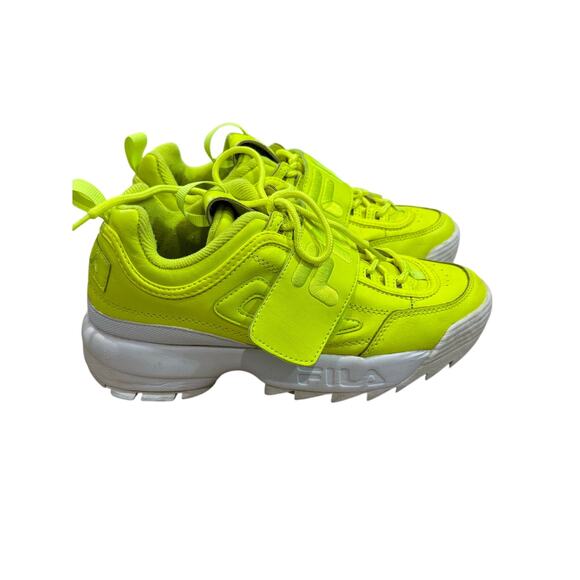 Fila | Shoes | Fila Sneakers Women 8 Neon Yellow Disruptor Ii Applique ...